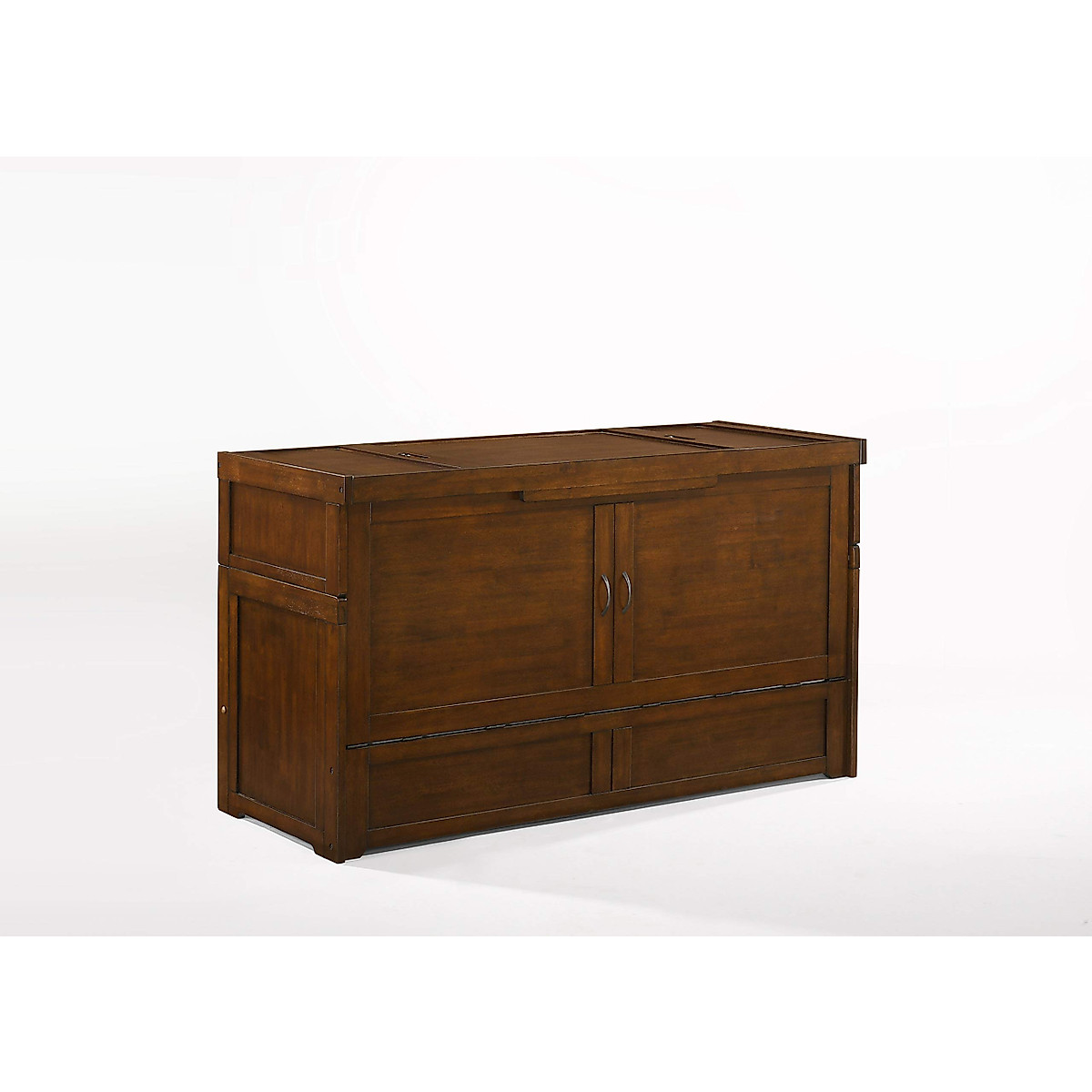 NIGHT & DAY Furniture Murphy Cube Cabinet Bed (Black Walnut, Queen)