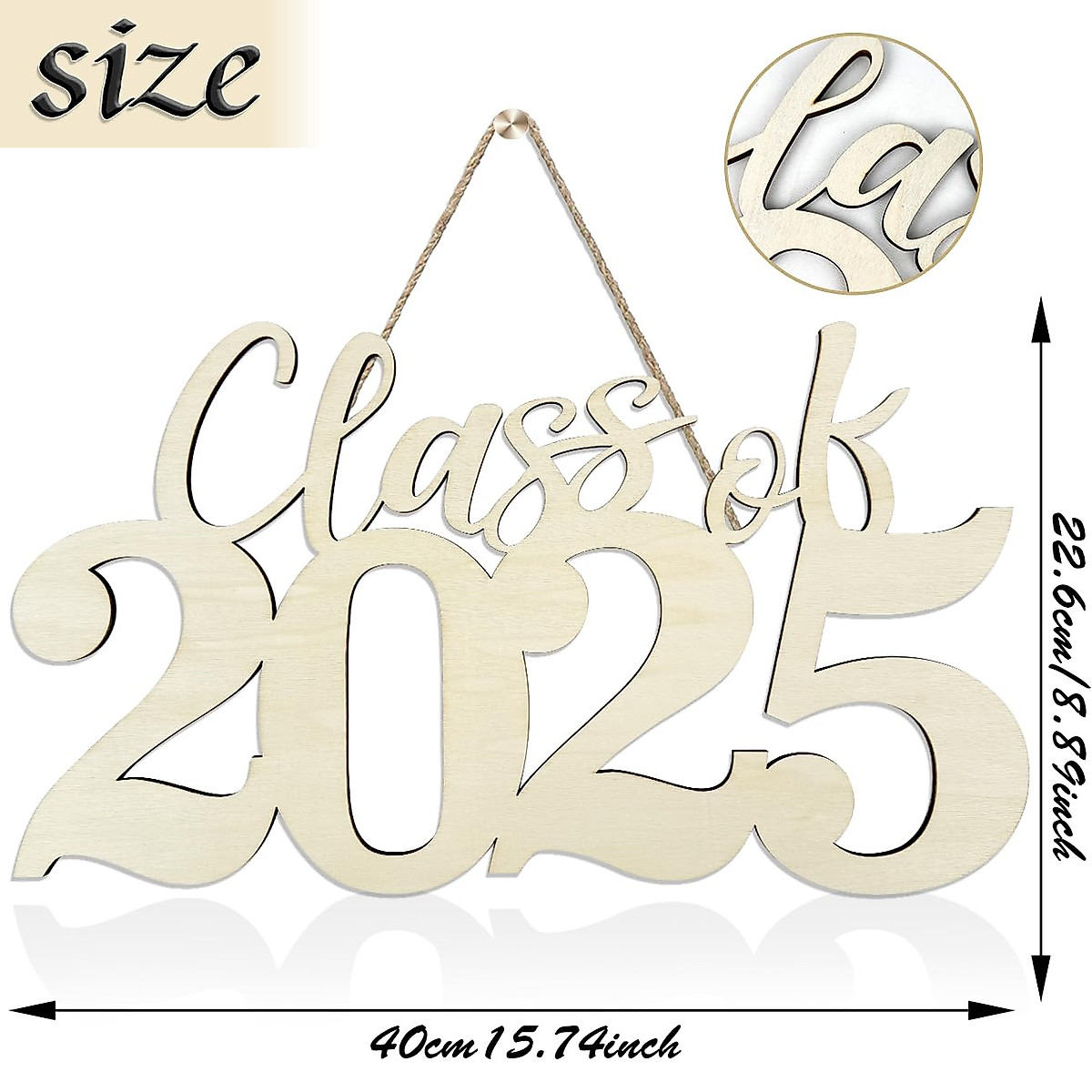 Class of 2025 Wooden Sign Graduation Party Decorations 2025 First Day of School Wood Cutout Sign 2025 Ornament Graduation Photo Booth Prop Wood Sign
