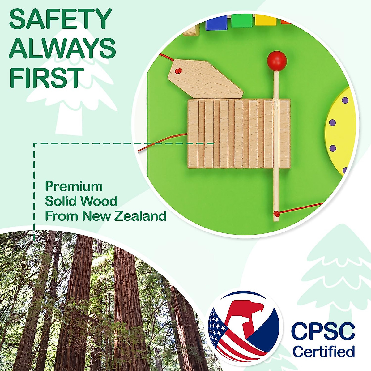 Monläurd® Crocodile Montessori Busy Board,Sensory Board,Educational Toys,Activity Cube,Wall Toys,Daycare Furniture,Playroom Furniture,Interactive Toys,Wooden Toys,Learning Toys,Boys and Girls 6 M+