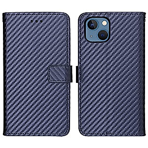 WWAAYSSXA Compatible with iPhone 13 6.1 inch Wallet Case Wrist Strap Lanyard and Leather Flip Card Holder Stand Cell Accessories Phone Cover for iPhone13 5G i i-Phone i13 iPhone13case Women Men Blue