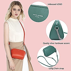 DAVIDJONES Faux Leather Hobo Purse and Wallet set for women Small Chain Crossbody Bags for Girls