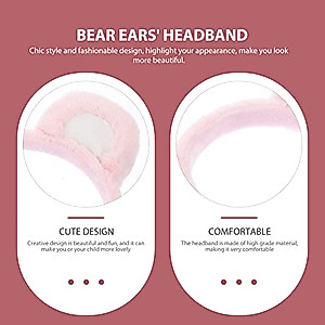 SOLUSTRE Bear Ears Headband Lovely Headdress Face Washing Hair Hoops Makeup Headband Hair Accessories for Girls Spa Makeup Washing Face Outdoor, Pink