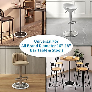 4 Pack Bar Stool Floor Protectors, Barstool Base Ring Silicone Cover Pad Fit for 16"-18" Round Base, Chair Leg Floor Protectors for Hardwood Floors & All Hard Surfaces, Non-Slip, Anti-Scratch, Grey