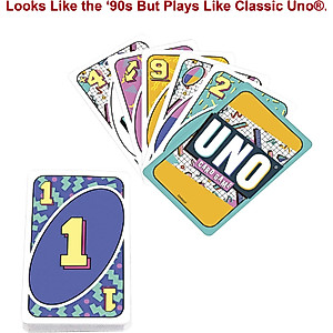 Mattel Games UNO Iconic Series 1990s Matching Card Game Featuring Decade-Themed Design, 112 Cards for Collectors, Teen & Adult Game Night, Ages 7 Years & Older
