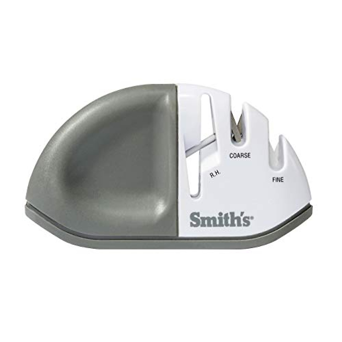 Smith's 51003 Diamond Edge Grip™ MAX 2-Stage Sharpener – White - Compact - Non-Slip Base - Patented V Grip – Sharpen Knives & Scissors - Diamond & Ceramic Sharpeners