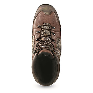 Guide Gear Leather Hunting Boots for Men Monolithic Extreme Waterproof Insulated, 2,400-gram Thinsulate Ultra Mossy Oak Country DNA 8.5D (Medium)