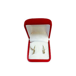 10k Yellow Gold Shiny Bamboo Round Hoop Earrings, Diameter 18mm