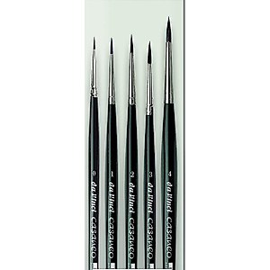 da Vinci Brushes 5598 Casaneo Round (Sizes 0,1,2,3,4) Artist Brush Set, Black, 5 Count