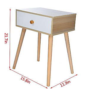 Toxz office products Modern Log Bedroom Livingroom Storage Cabinet Table,Drawer Cabinet,Solid Wood Legs,Display Desk,Anti-Slip Mat,Wood Grain Color(Ship from US!)