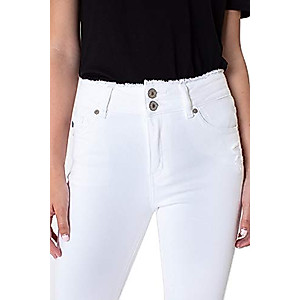 Kancan Women's High Rise Ankle Skinny Jeans - KC7317 (White, 11/29)