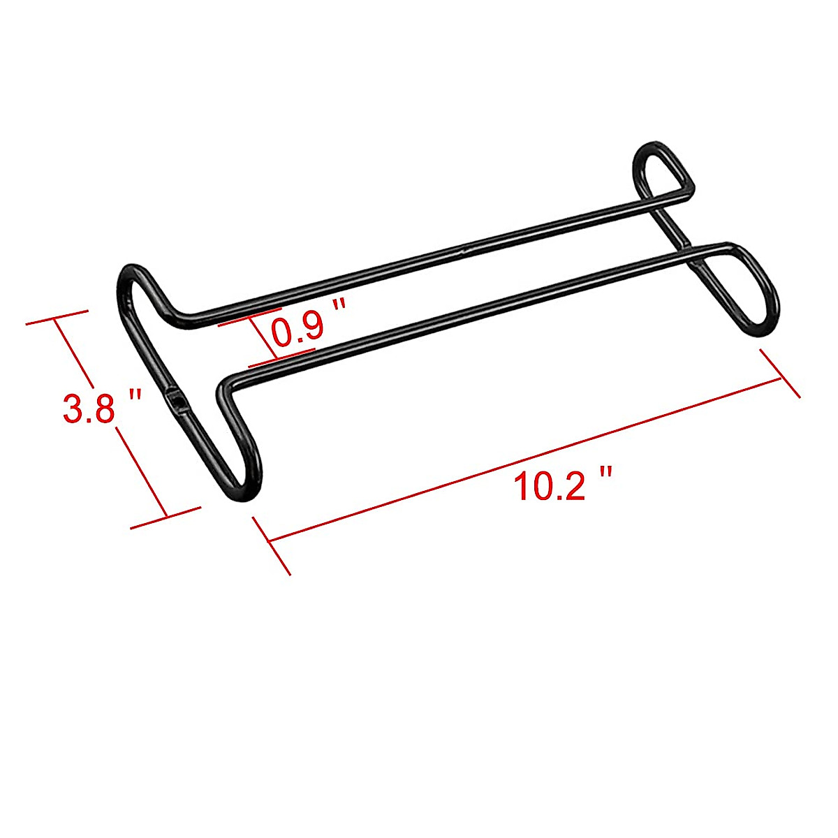 GeLive 10 Inch Set of 2 Under Cabinet Wine Glass Rack Stemware Holder Glass Storage Hanger Organizer for Kitchen and Bar (Black)