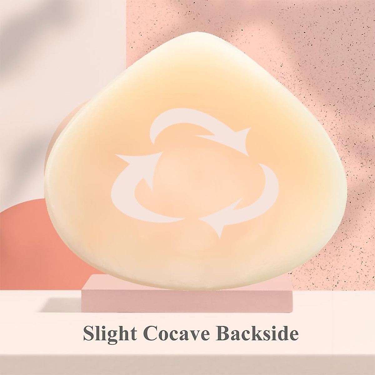 MERSTEYO Silicone Breast Form Triangle Mastectomy Prosthesis Concave Bra Insert Enhancer Pad 1 Piece 400g