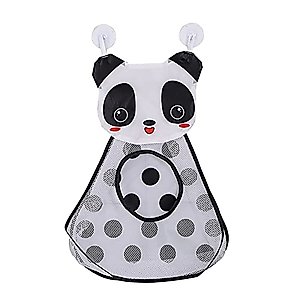 NAPCORE Cartoon Panda Bathing and Water Playing Toy Storage Bag Bathroom with Sucker Durable Net Bag Design Strong Wall Absorbing Duvet Storage