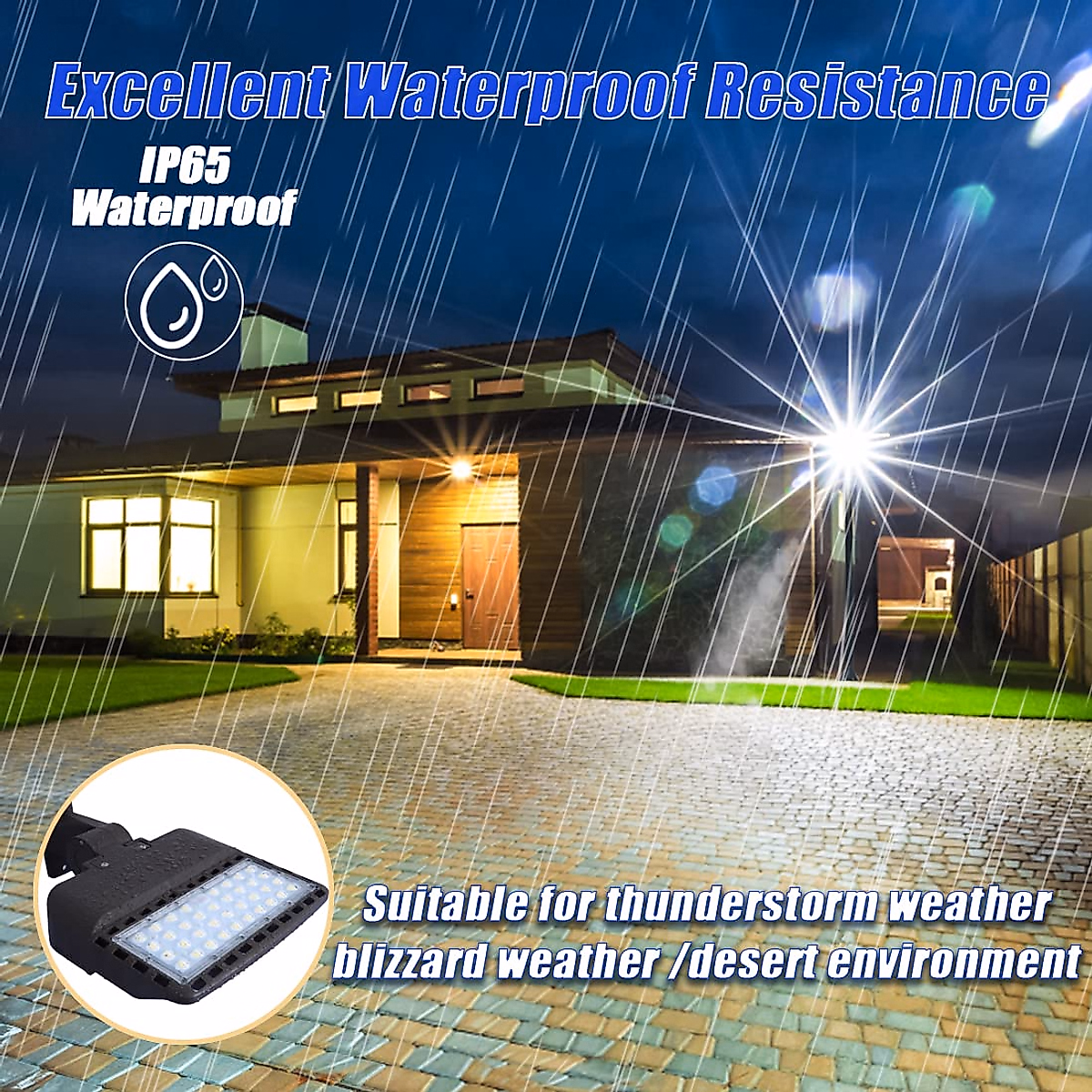 Juyace 150W led Parking lot Light Dusk to Dawn Outdoor Lighting Commercial Flood IP65 Waterproof 5000K Wall Mount 100-277V Shoe Box Street Yard Security Area（3 Pack