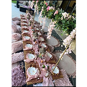 Kids party table,Wood table (30"W x 90"L x13"H) boho table, wooden table, low foldable table,low table, boho picnic table,large garden table (Natural Wood) FOR 13 PERSON
