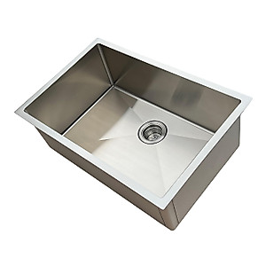 22"x18.5"x10" High-end 22 inch Undermount Stainless Steel Kitchen Sink. Full Accessory Set. XL Single Bowl Deep Basin. 16 Gauge Thick.