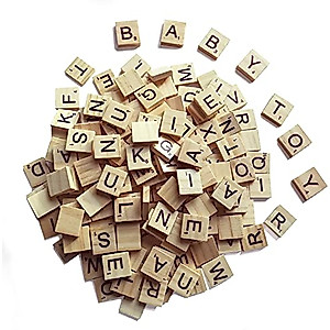 QMET 1000 Scrabble Letters for Crafts - Wood Scrabble Tiles - DIY Wood Gift Decoration - Making Alphabet Coasters and Scrabble Crossword Game