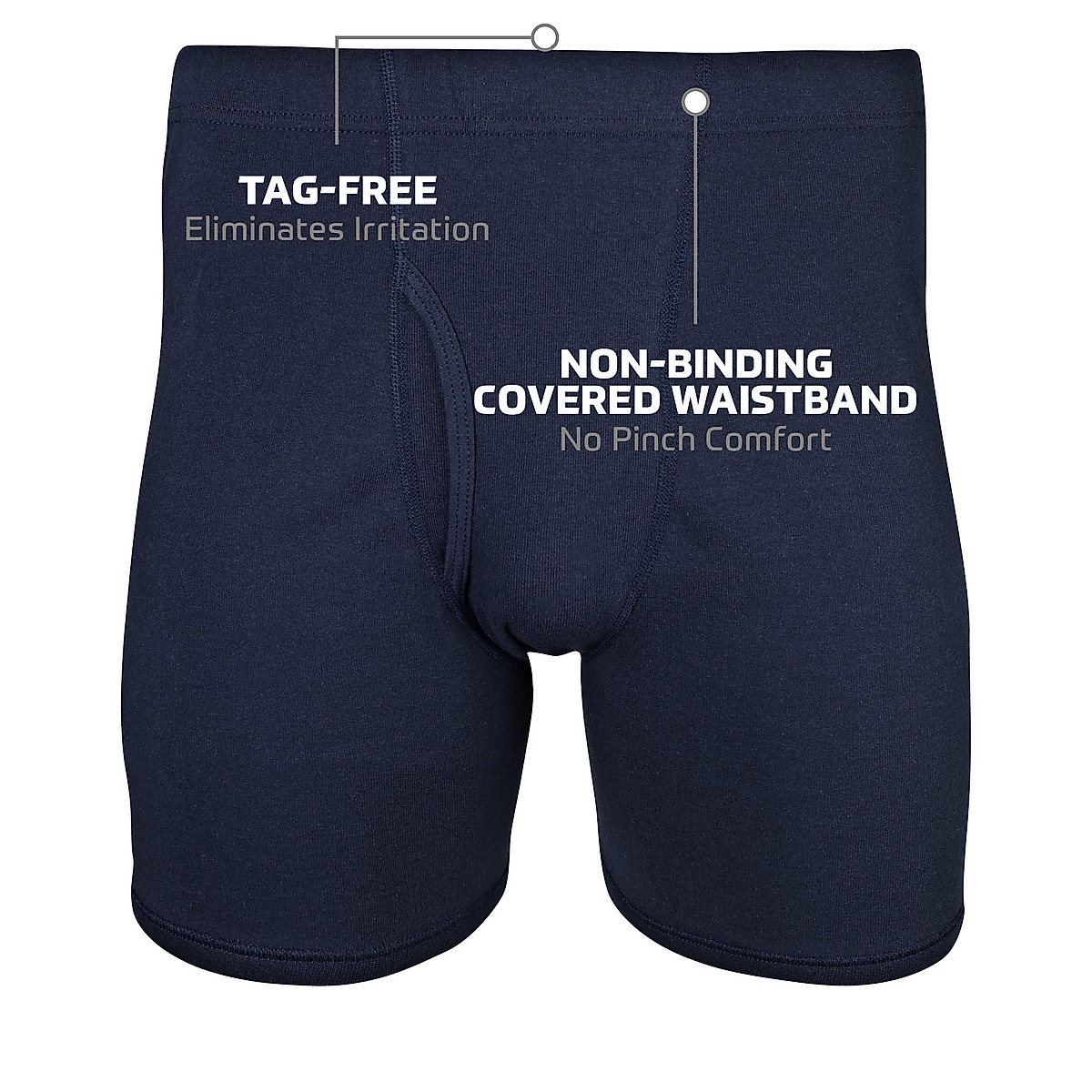 Gildan Men's Underwear Covered Waistband Boxer Briefs, Multipack, Mixed Royal (5-Pack), Medium