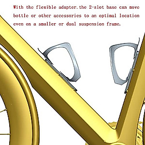 Cestbon Bike Bottle Cage Adapter Bicycle B-RAD Mounting Base Adjustable Bottle Mount Alt Position Cage Bracket (2 Slot)