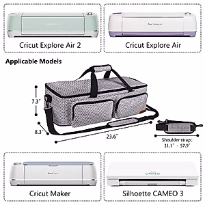 Natur@cho Storage Carrying Case with Dust Cover Compatible for Silhouette Cameo 3/4 Maker Accessories, Explore Air 2 Scrapbooking Die-cut Machine Tote Bags