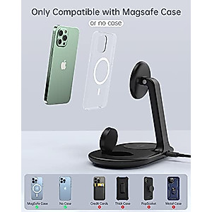 Magnetic Wireless Charging Stand with 20W PD Adapter, TERYTH 3 in 1 Wireless Charging Station Dock for iPhone 14, 13, 12, Pro, Pro Max, Mini, Apple Watch 7/SE/6/5/4/3/2, AirPods Pro/3 (Black)