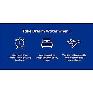 Dream Water Sleep Aid Supplement Drink; Melatonin 5mg, GABA, 5-HTP; Zero Sugar, Natural Flavors, No Added Colors, 2.5 oz Liquid Sleep Shots, Snoozeberry, 4-Count