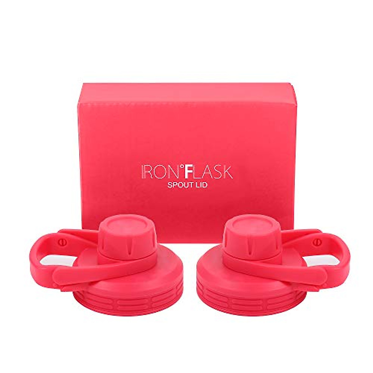 IRON °FLASK Spout Lid for Wide Mouth, Insulated Sports Water Bottles, Chug Lid, BPA Free 2 Lids (Fuchsia)