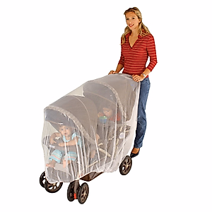 Jeep Double Stroller Mosquito Net, Tandem Stroller Net, Baby Net, Double Stroller Accessories, Mosquito Net for Baby Double Strollers, Tandem Stroller Bug Cover, White, Universal Size