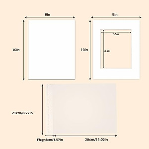 Acid Free 16 Pack 8 x 10 White Pre-Cut Picture Mat Board Show Kit for 5 x 7 Photos,Artworks,Prints,Includes 16Pcs Core Bevel Cut Matts & 16 Pcs Backing Board &16Pcs Clear Bags