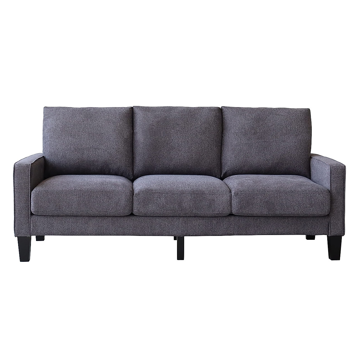 LCH Large, Three-seat Classic Chesterfield Settee Sofa Modern 3 Seater Couch Furniture Tufted Back for Living Room (Dark Grey)
