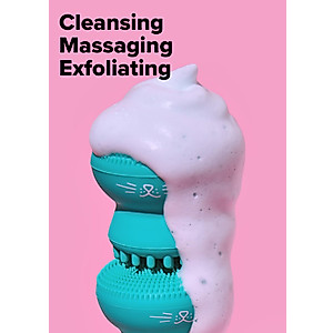 I Dew Care Cleansing Tool - Pawfect Face Scrubber | 3-in-1 Cute Silicone Pore Cleanser, Exfoliator, and Massager with Sponge