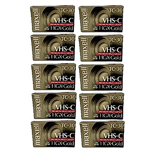 MAXELL LOT 10 NEW FOR PANASONIC, JVC, FUJI, SONY, TC-30 VHS-C VIDEO TAPES CASSETTE TC-30 TC30