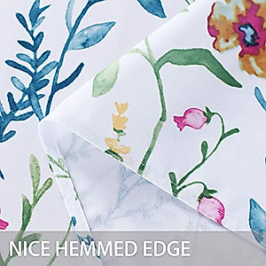 LUSHVIDA Easter Fabric Rectangle Table Cloth, Polyester Easter Spring Flower Tablecloth, Table Cover Protector for Holiday, Party, Wedding, Birthday, Banquet Decoration Use, 60 x 102 Inch, Floral