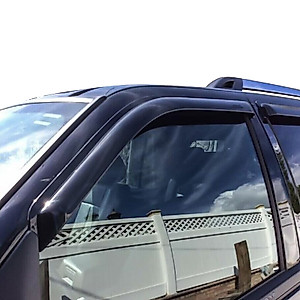 IKON MOTORSPORTS Tape On External Window Visor, Compatible with 1997-2017 Ford Expedition 1998-2017 Lincoln Navigator, Acrylic Smoke Tinted 4PCS Sun Rain Shade Guard Wind Vent Air Deflector