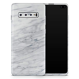 DesignSkinz White & Grey Marble Surface V2 Protective Vinyl Decal Wrap Skin Cover Compatible with The Samsung Galaxy S20 (Screen Trim & Back Glass Skin)