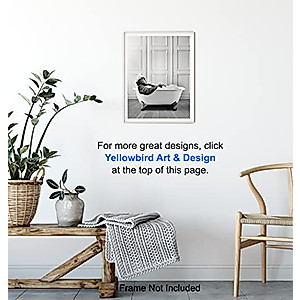 Funny Bathroom Decor for Men, Women - Cute Modern Bathroom Accessories - Bathroom Pictures - Bath Wall Decor - Monkey Chimp Wall Art - Cool Unique Bathroom Sign - Powder Room - Guest Bathroom Poster