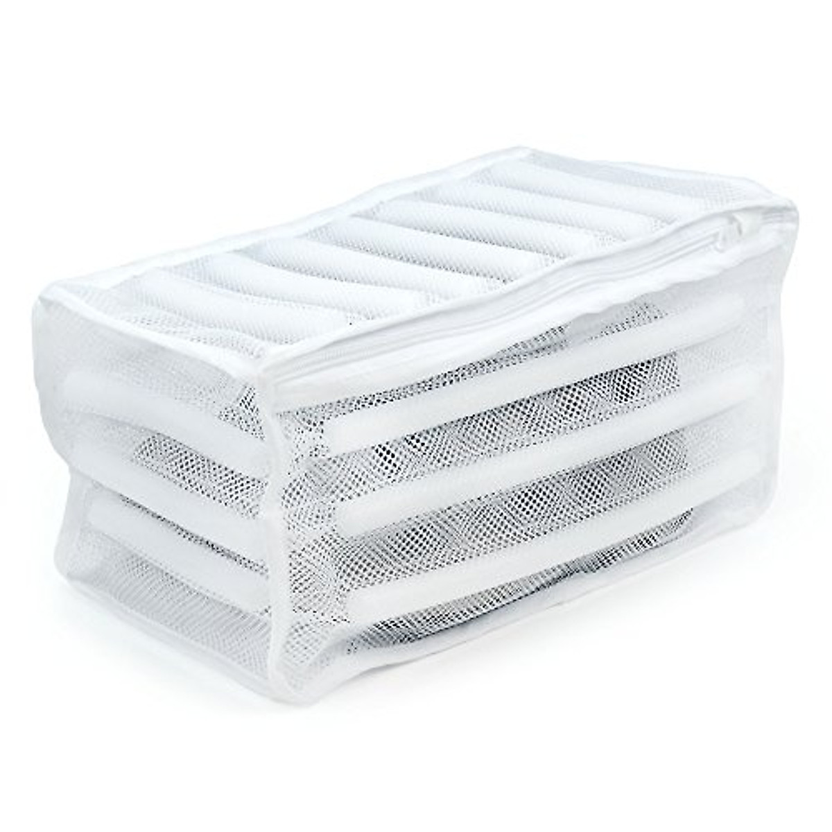 HANGERWORLD Medium Mesh Net Wash Bag - Padded to Protect Sneakers/Shoes Washing Machine Friendly - White, 3.5inch x 7.4inch