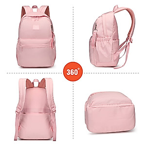 Reqinqin Backpack for Girls Backpack Pink Waterproof Large Space School Backpack Suitable for Age for Over 6 Years old Kids Elementary Bookbag Lightweight Travel Toddler Backpack（Pink ）