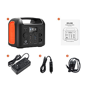 GOLABS R300 Portable Power Station, 299Wh LiFePO4 Battery Backup with 300W Pure Sine Wave AC Peak 500W, Car Outlets, PD 60W Quick in/out Solar Generator for Outdoor Camping Emergency CPAP Orange