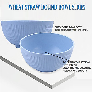 BanYakong Wheat Straw Bowls Set 24 OZ,Unbreakable Large Cereal Bowls Set of 6 Microwave and Dishwasher Safe BPA Free And Reusable Lightweight Bowl For Rice Noodle Soup Snack Salad Fruit