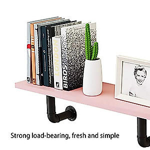 Tyoo Pipe Shelf Wall Hanging 31.5" Metal Floating Shelf Wall Shelf Unit Bookshelf Wall Shelf for Bedroom Study Living Room