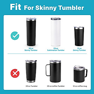 Mollcity Skinny Tumbler Replacement Lid Fits for Skinny Tumbler 2.73-2.75 inches in diameter, 2 Pack Splash Resistant Lids Sliding Covers, BPA Free (2 Pack)