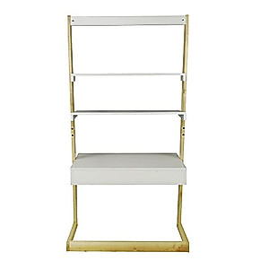 American Trails Freestanding Ladder Desk With Drawer, Natural Maple/White