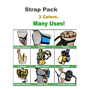 Backpack for 5 Gallon Buckets for Ice Fishing, Picking Apples and Sports