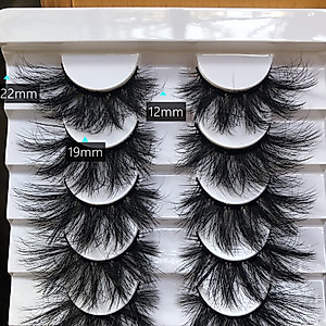 GMAGICTOBO False Eyelashes Fluffy Wispy Eyelashes Faux 3D Mink Lashes Thick Volume Long Soft Dramatic Strip Eye Lashes Pack 8 Pairs