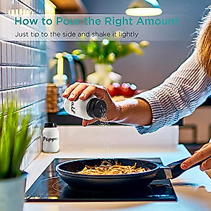 Salt and Pepper Shakers Set - Ceramic Salt and Pepper Shakers, Adorable Salt and Pepper Set for Kitchen Decor, Perfect for Cooking, RV, BBQ, Set of 2, 4 OZ