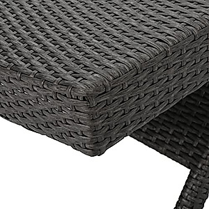 Christopher Knight Home Salem Outdoor Wicker Armed Chaise Lounge, Grey