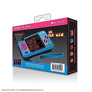 My Arcade Pocket Player Handheld Game Console: 3 Built In Games, Ms. Pac-Man, Sky Kid, Mappy, Collectible, Full Color Display, Speaker, Volume Controls, Headphone Jack, Battery or Micro USB Powered