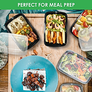 PMPKGO 20 Pack Meal Prep Containers, 28OZ Extra Large &Thick Food Storage Containers with Lids , Mcrowave safe Disposable Reusable Plastic Lunch Boxes - BPA-free Food Grade- Freezer Dishwasher Safe