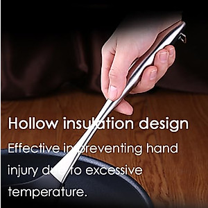 FONGLUAN Silicone Cooking Utensils Set, Set of 2, Kitchen Spatulas and Slotted Basting Spoons, Nonstick Cookware, BPA Free Heat-Resistant Kitchen Utensils, Black